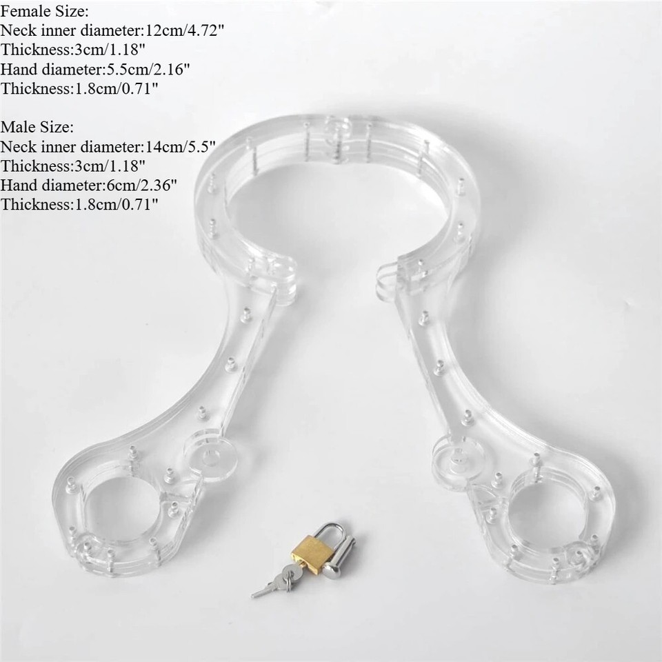 SM Bondage Cangue Neck Collar Cuffs Neck To Wrist Restraint Lockable ...