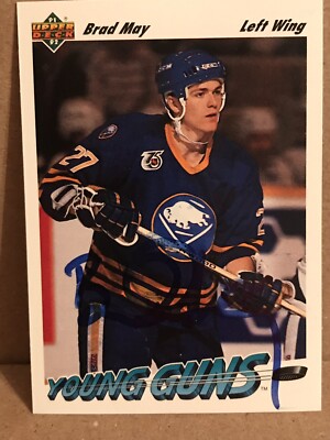 Brad May Autographed 1992 Upper Deck Young Guns #596 Card | eBay