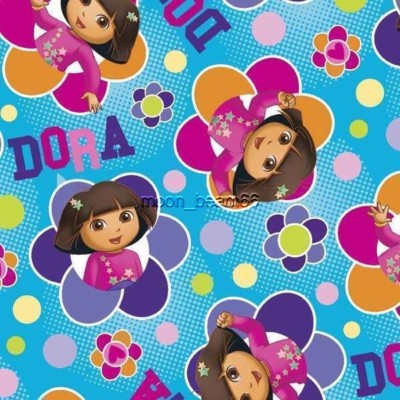 Nickelodeon Dora the Explorer Cotton fabric - Totally Dora Floral ...