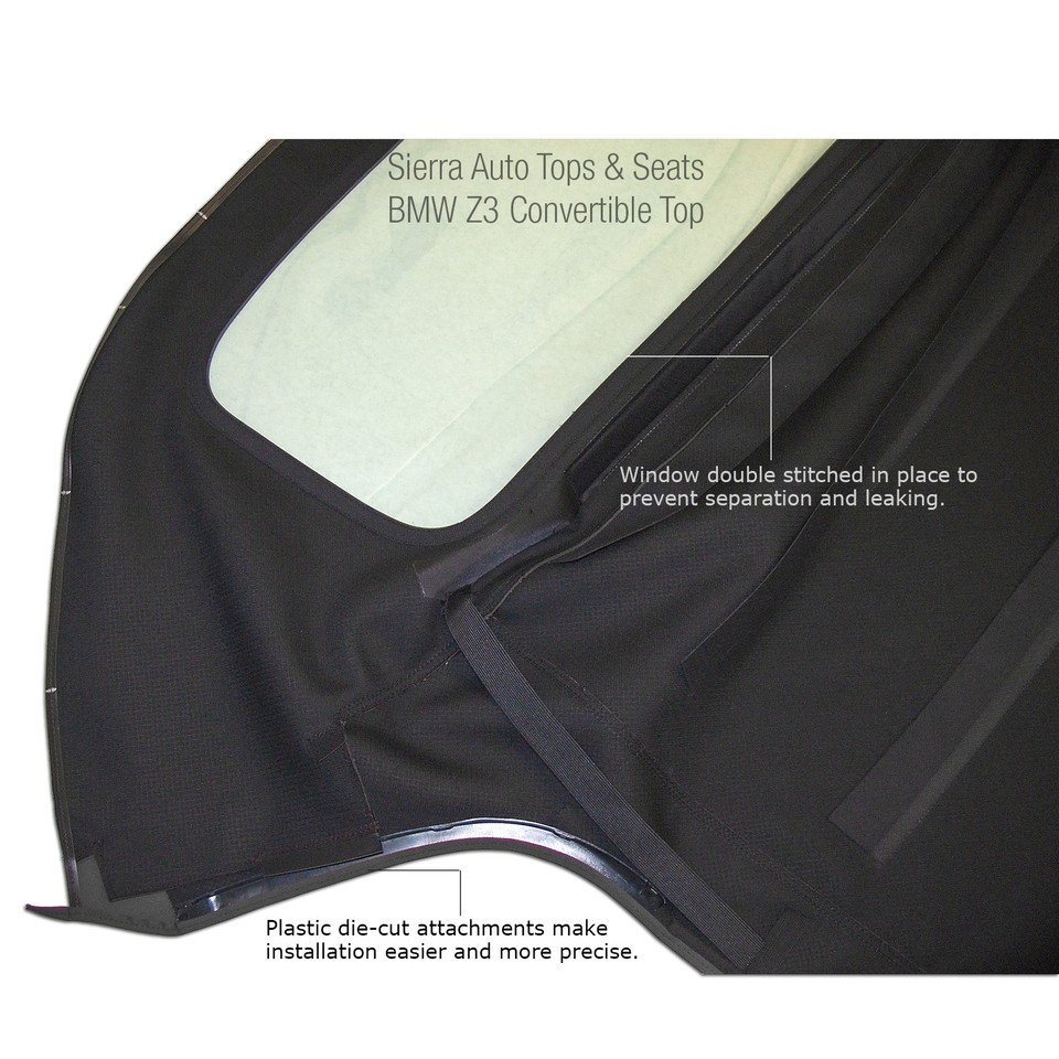 BMW Z3 Convertible Top in English Green Twill Cloth with Plastic Window ...