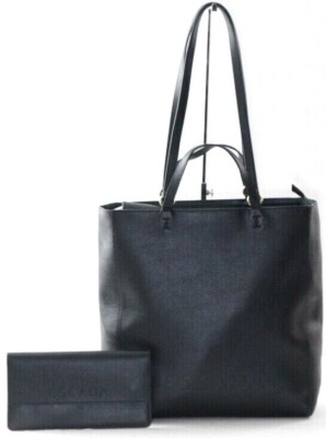 Escada Leather Tote Bag Handbag + Flat Wallet in Black NWT$848.00 | eBay
