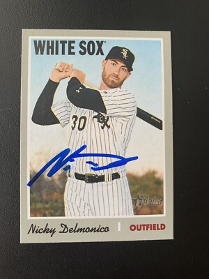 Nicky Delmonico Signed 2019 Topps Heritage #299 Card Chicago White Sox ...