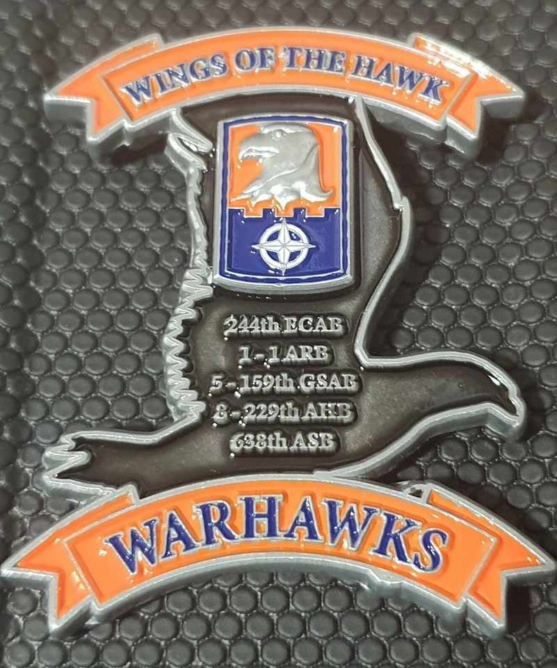 US Army TF WARHAWK OSS/OIR 2019 Deployment Command Team Coin V2 | eBay