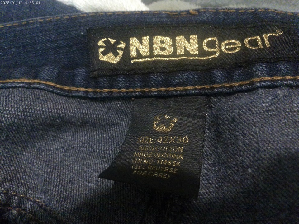NBN Gear mens denim blue jeans new w/ tags color indigo style CT-33PV ...