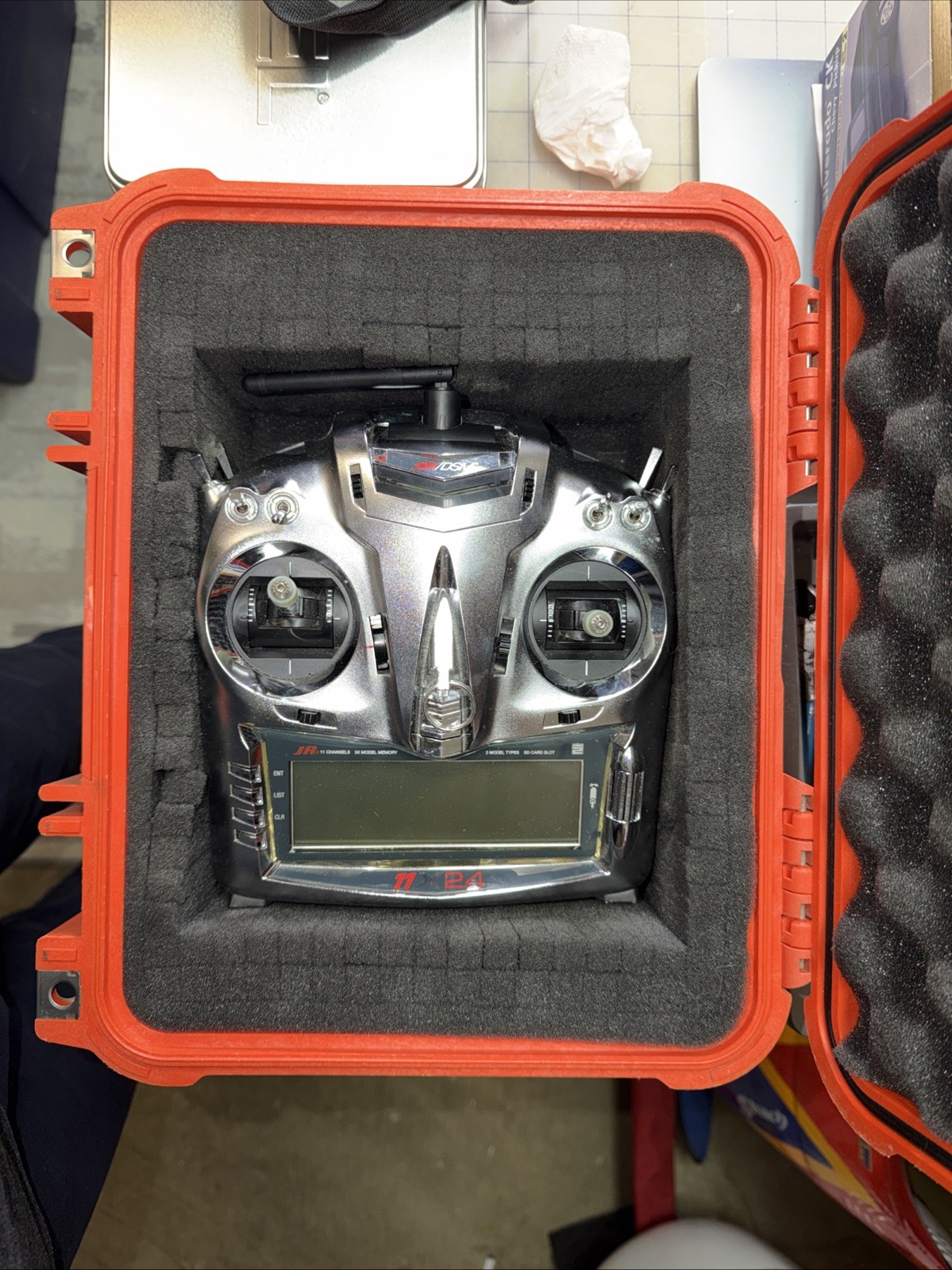 JR PROPO 11X DSMX TRANSMITTER with Pelican 1400 case. new battery/No ...