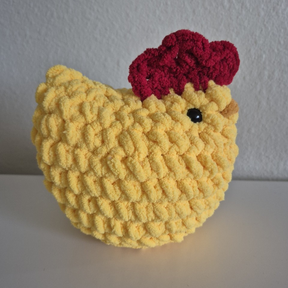 Handmade Crochet Chicken Yellow Hen Stuffy Plush | eBay