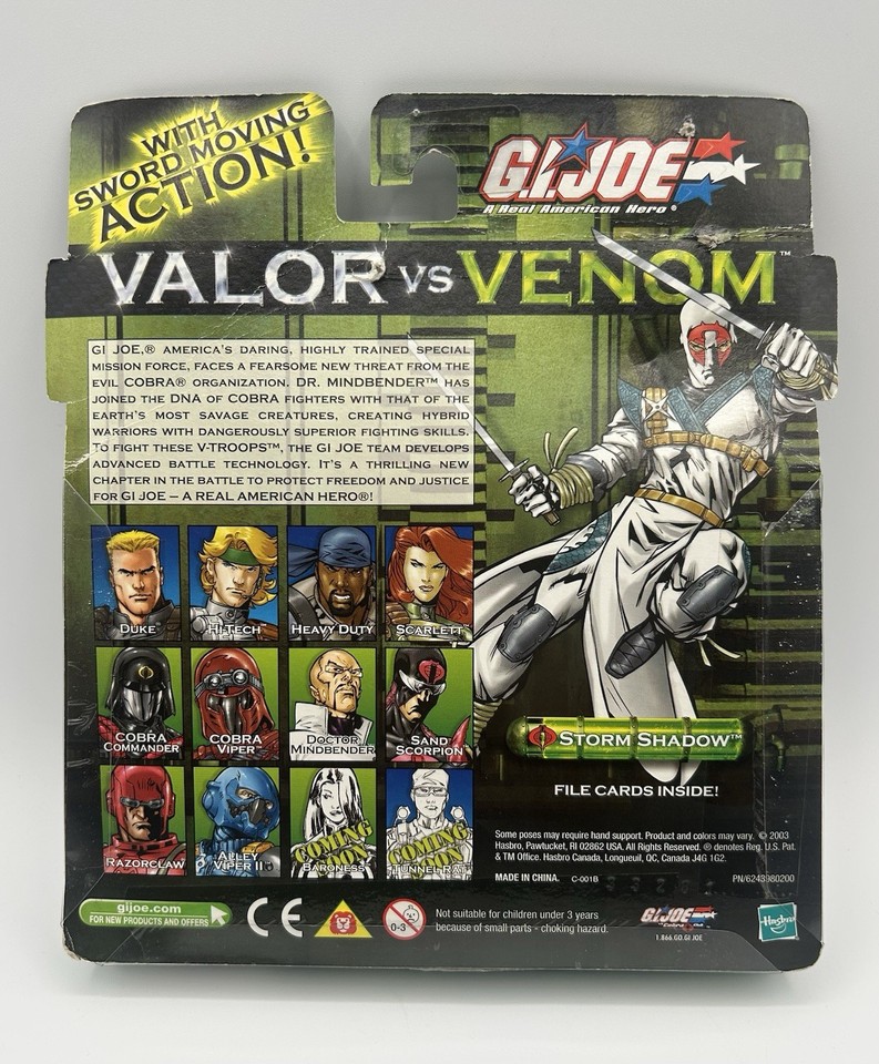G.I. Joe Valor vs. Venom Snake Eyes and Storm Shadow 2-Pack Hasbro 2003 ...