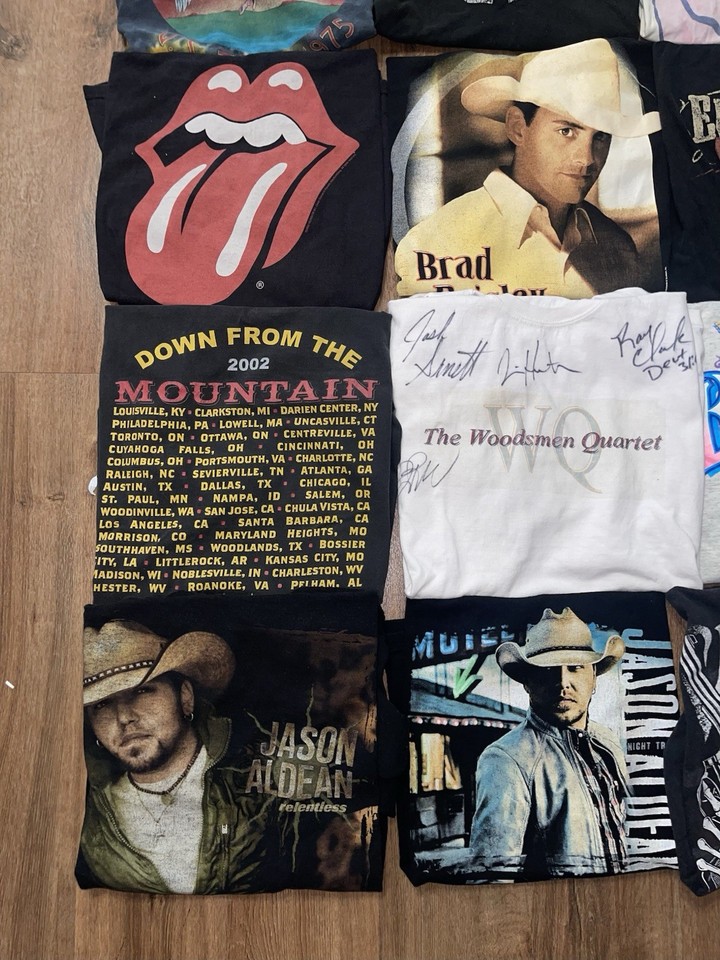 Band Shirt Lot of 15 Tour Shirts Tees Mix Sizes Reseller Bundle Country ...