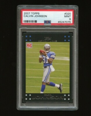 2007 Topps Football CALVIN JOHNSON Rookie Card #320 Graded PSA 9 Mint ...