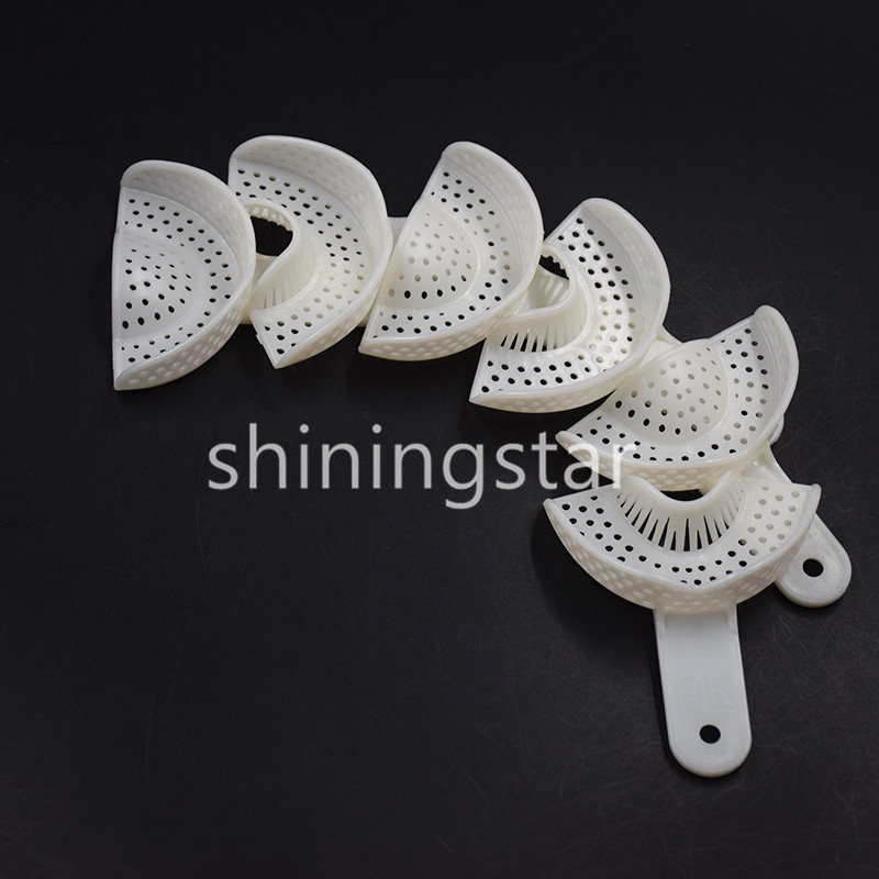 10 Pairs Dental Impression Trays Plastic Steel Quadrant Anterior Bridge ...
