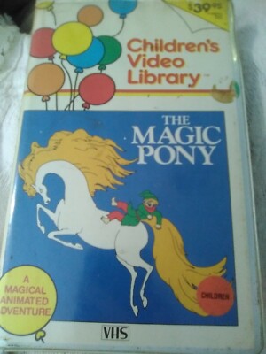 The Magic Pony children's video library rare vintage vhs clamshell case ...