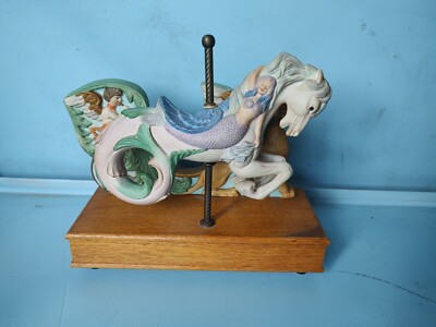 Beautiful Carousel Seahorse Music Box Playing Carousel Waltz Mermaid ...