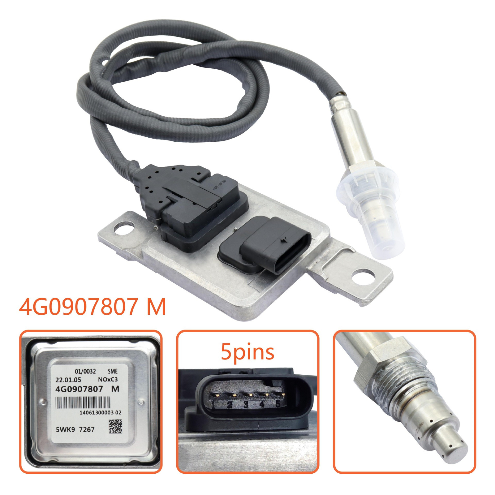 Rear Nox Sensor 4G0907807M 4G0907807AB For Audi A6 C7 A7 Sportback 2015 ...
