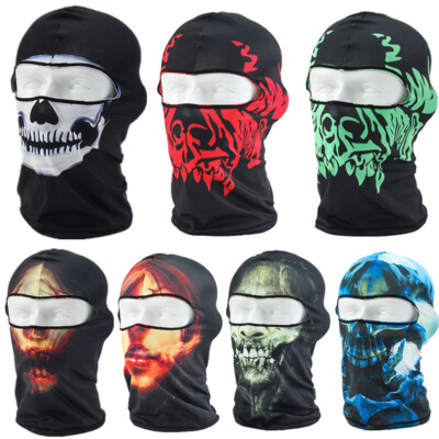Tactical Ghost Skull Full Face Mask Balaclava UV Protection Ski Bicycle ...