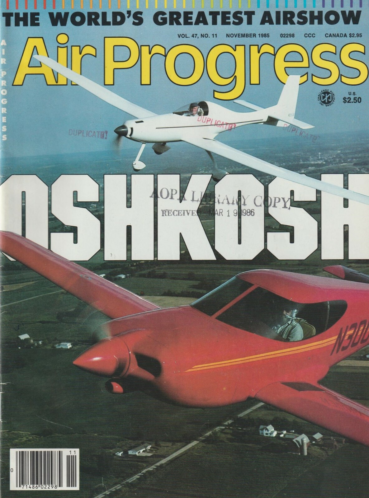 Air Progress (Nov 1985) Oshkosh, Waco IBA, SX300, Silhouette, Warbirds ...