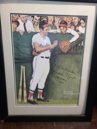 FRAMED poster BROOKS ROBINSON SIGNED Norman Rockwell Print COA Gee ...