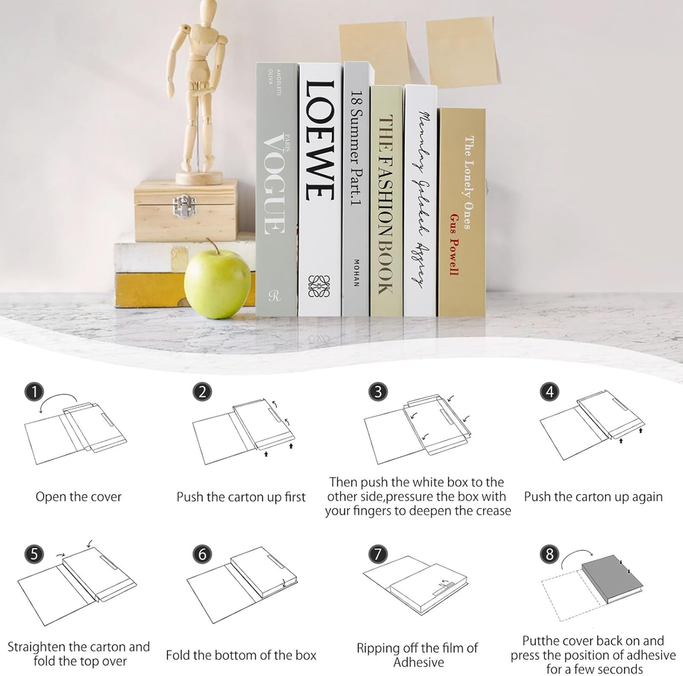 6 Pcs Fashion Fake Hardcover Display Books for Coffee Tables/Shelves ...