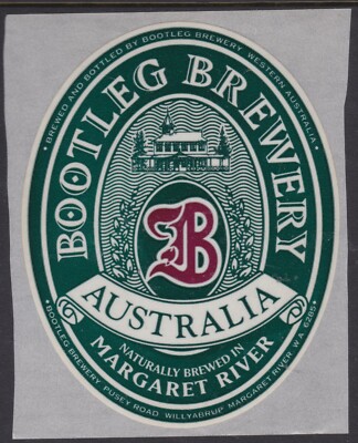 Bootleg Brewery 330ml Green Beer Bottle Label Sticker Western Australia ...