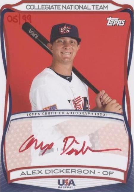 2010 Topps USA Baseball Team - Autographs Alex Dickerson #A-25 Red Ink ...