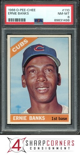 1966 O-PEE-CHEE #110 ERNIE BANKS CUBS HOF POP 12 PSA 8 | eBay
