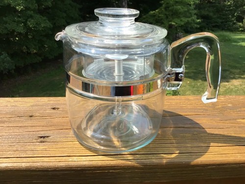 Vintage ~PYREX~ Flameware ~6 Cup Glass Coffee Pot Percolator # 7756 ...