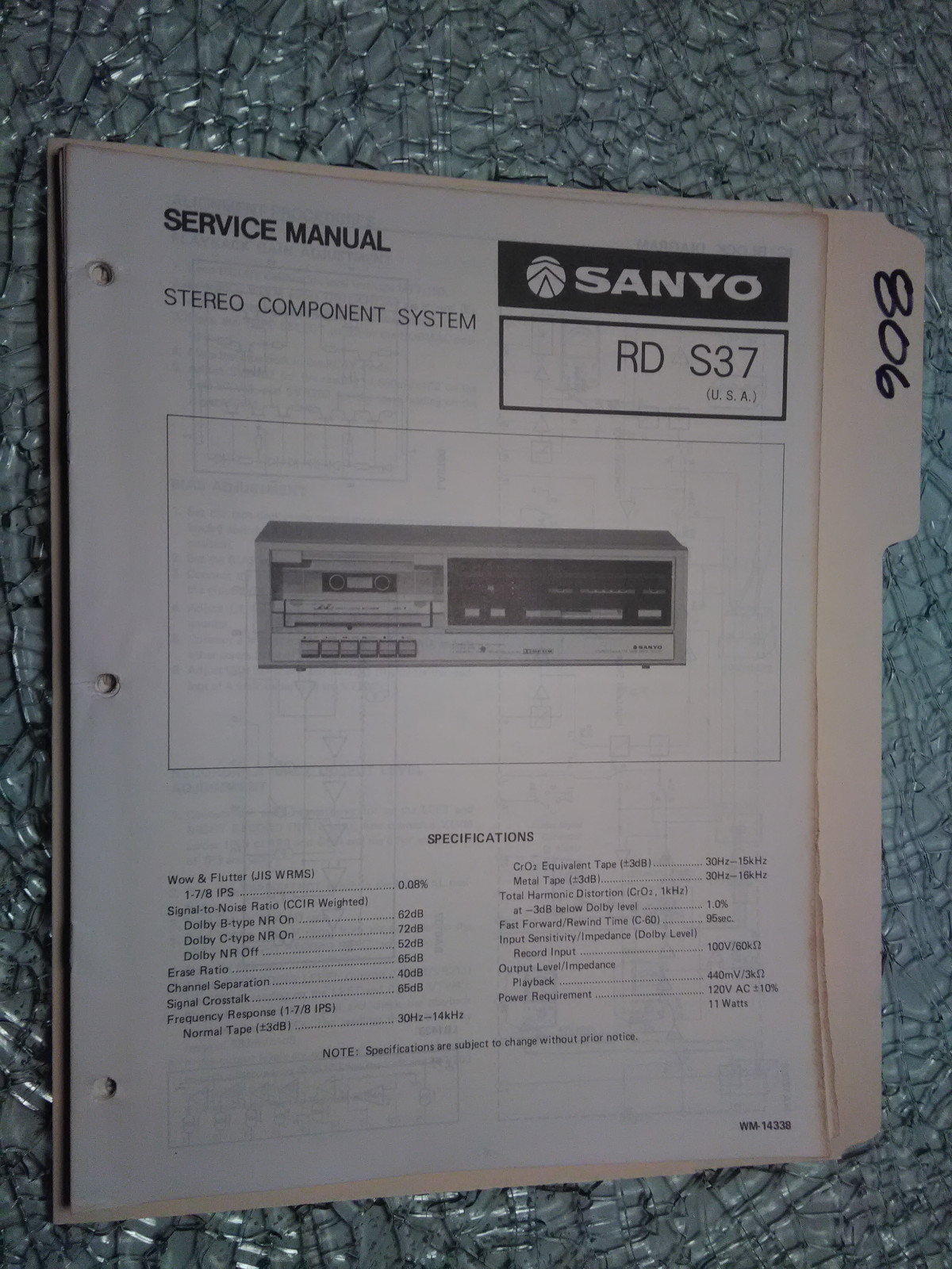 Sanyo rd-s37 service manual original repair book stereo tape deck ...