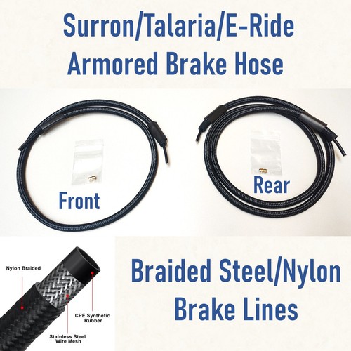 Armored Brake Line Hose Replacements Surron/Talaria Front + Rear ...