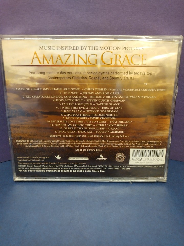 Amazing Grace CD Of Music Inspired By The Film | eBay