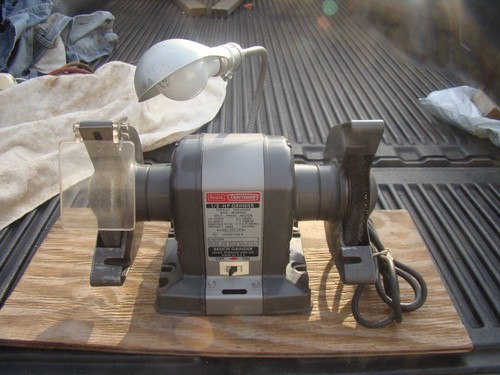 Vtg Craftsman Ball Bearing Bench Grinder 1/3 HP Crown Logo 397.19581 ...