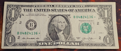 2013 B Series $1 One Dollar Bill Star Note Fancy Paper Money Currency ...
