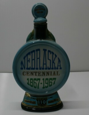 VTG Jim Beam’s 1867-1967 Nebraska Centennial Decanter Cornhuskers State ...