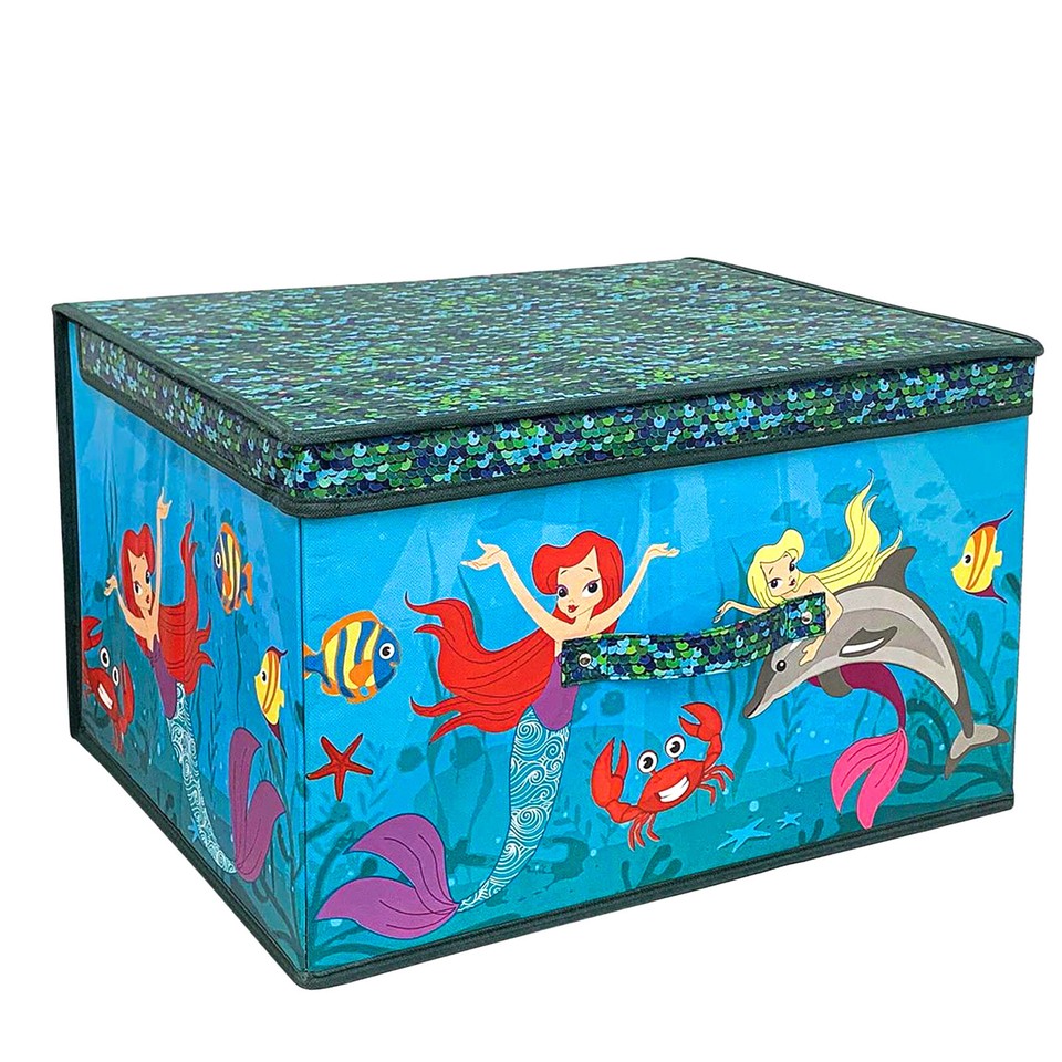 Large Collapsible Storage Box Folding Jumbo Storage Chest Kids Room Toy ...