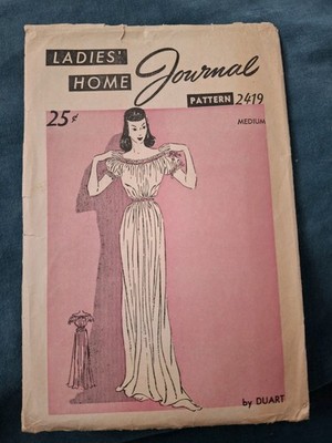 Vintage Ladies Home Journal Fancy Nightgown Pattern 2419 Bust 32-34 | eBay