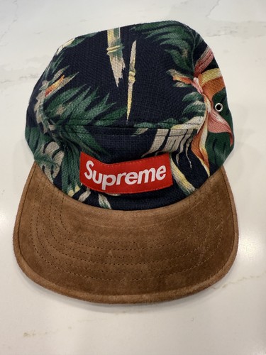 NWOT Supreme Floral Suede Navy 5 Panel Camp Cap Hat SS12 2012 Authentic ...