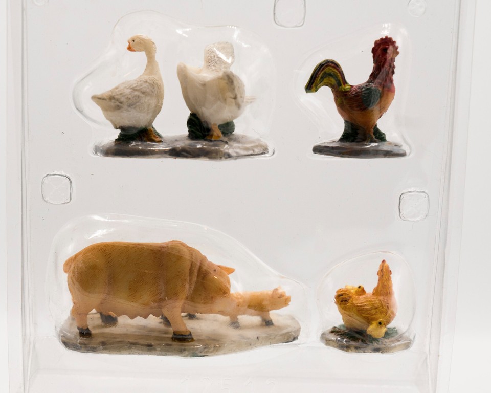 Lemax 2001 Farm Animals #12513 Lot of 4 Rooster Geese Chicken Pig ...