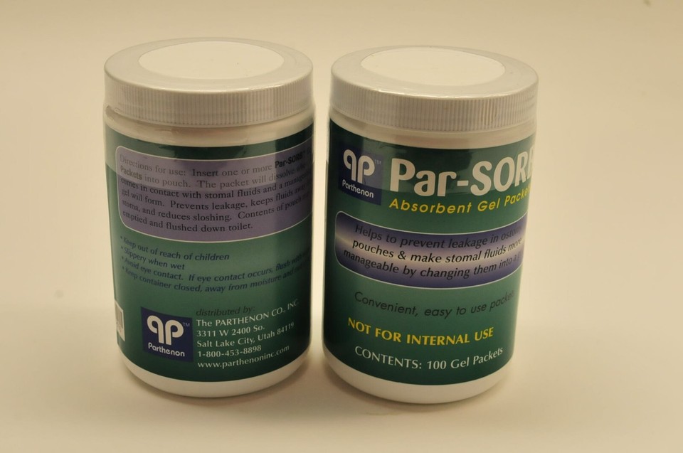 Par-SORB Absorbent Gel Packets for Colostomy/Ileostomy, 100/Bottle, 2 ...
