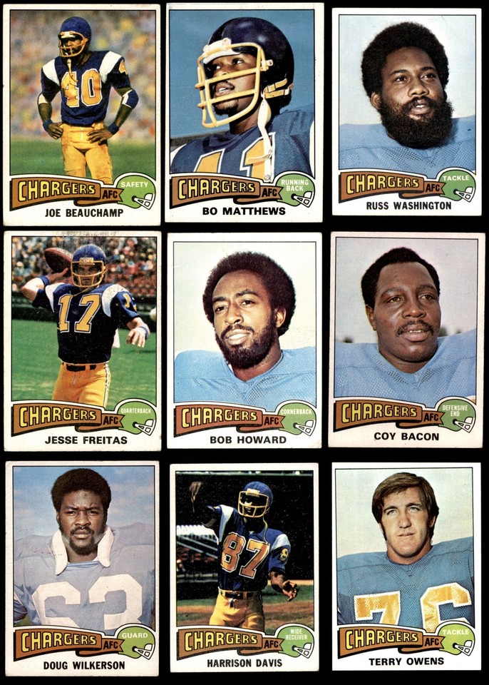 1975 Topps San Diego Chargers Team Set 3 - VG | eBay