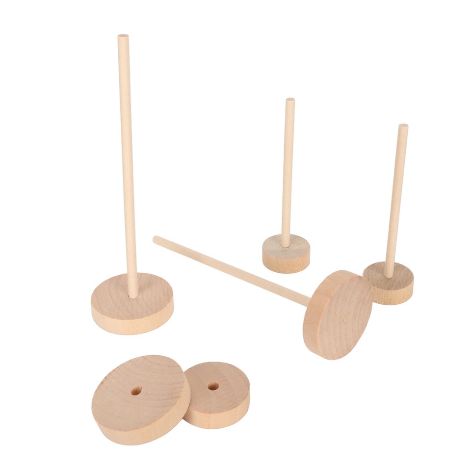 Unfinished Wood Wheels DIY Polished Round Wheel Wooden Pieces For DIY ...