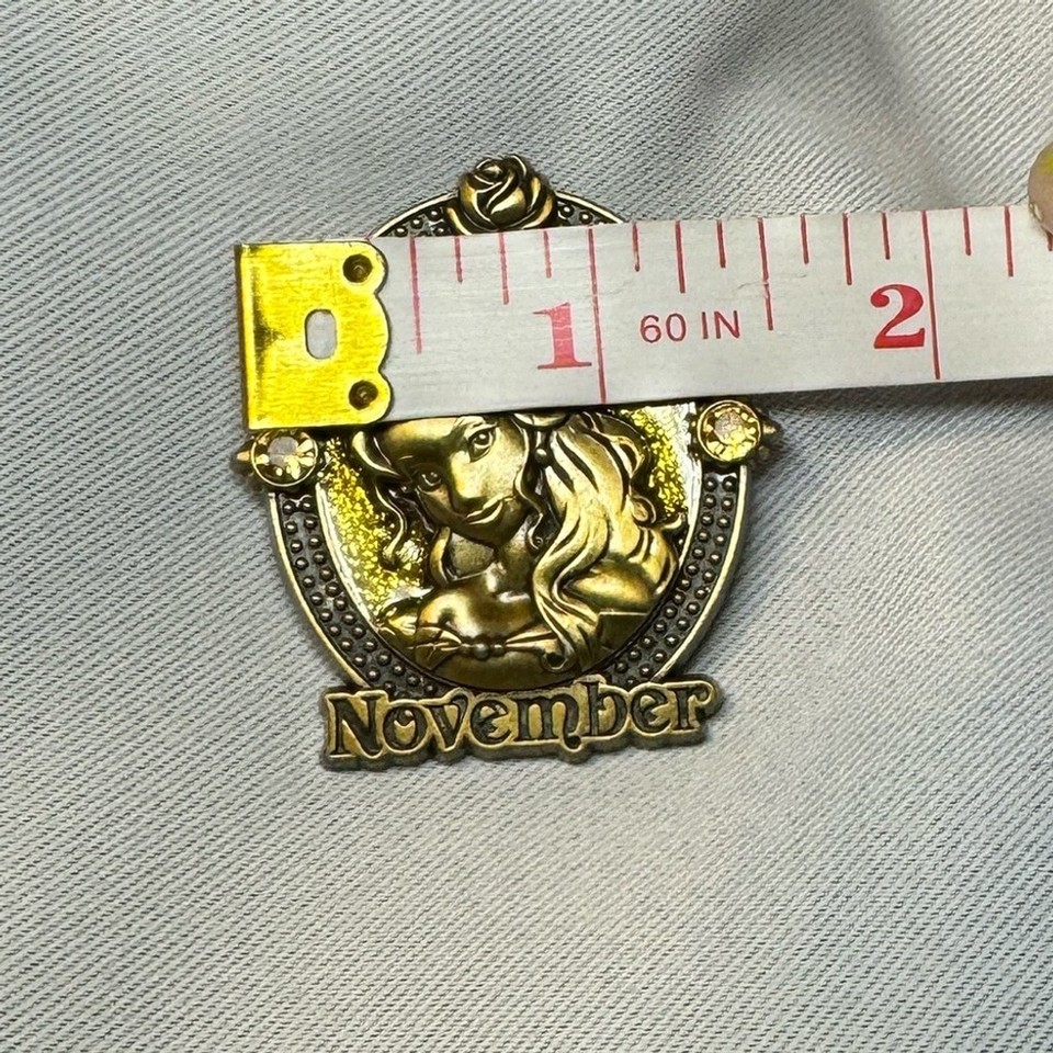 Disney Belle November Birthstone Cameo Portrait Pin Bronze Brooch ...