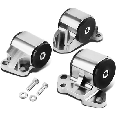 Silver Billet Aluminum 2-Bolt Engine Mount Kit for EG/EH/DC D15/D16/B16 ...