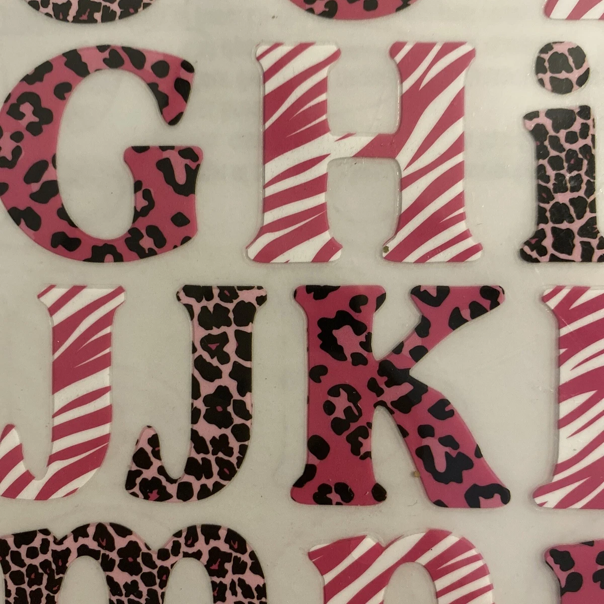 Stick On Letters Pink Zebra