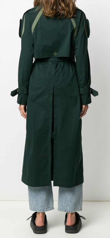 Kenzo Bi-Colour Belted Long Trench Coat Pine Jacket | eBay