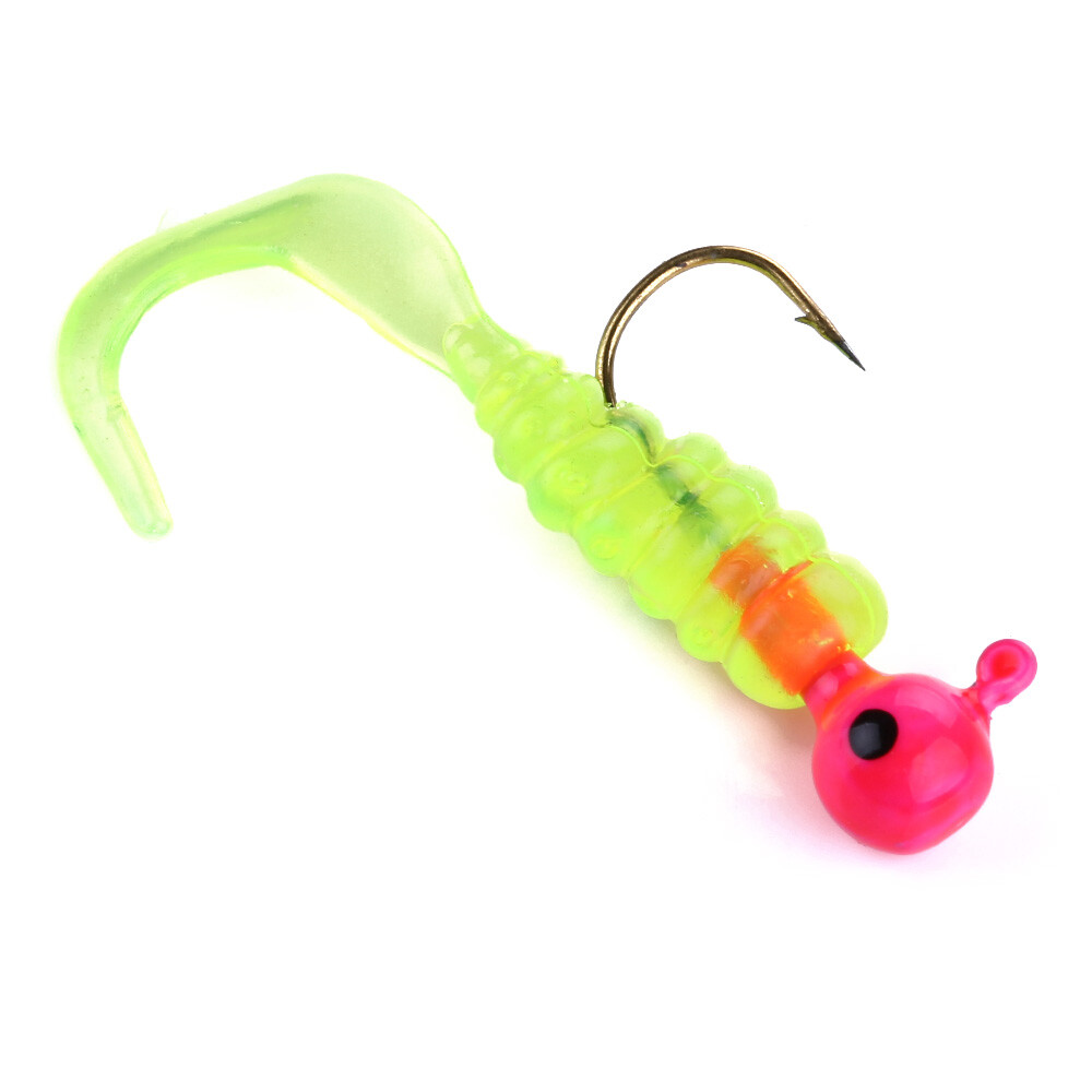 7pcs 1/8oz HENGJIA Soft Plastic Grubs Swimbait Jig Head Hook Worm Lure ...