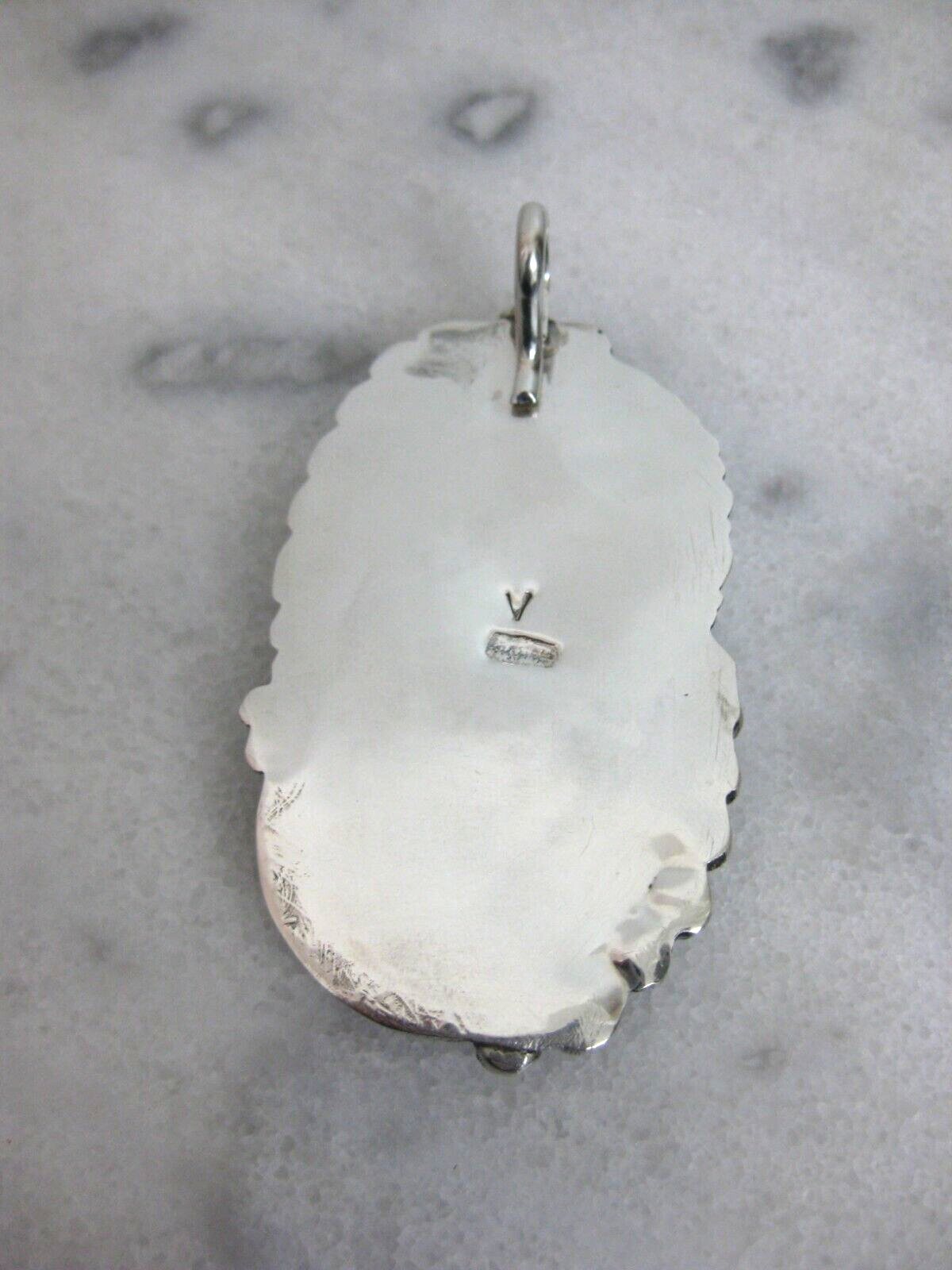 Vtg Verdy Jake Navajo Turquoise Pendant Royston Large Sterling Silver ...