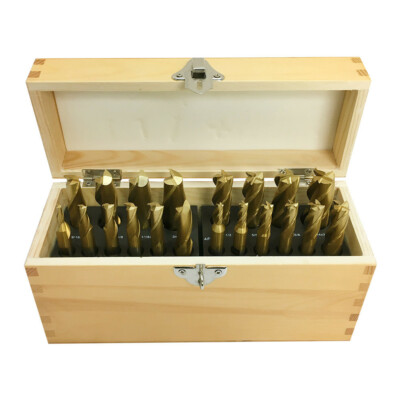 End Mill Set 20 pcs 4 & 2 Flute 3/8'' - 3/4'' HSS Tin Coated | eBay