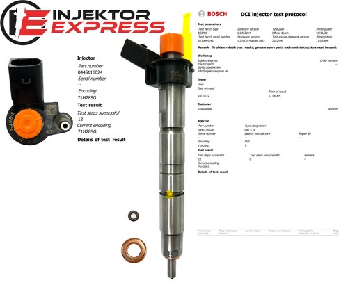 0445116024 Injektor Einspritzdüse BMW E90 E91 320d E60 E61 520d 7805428 ...