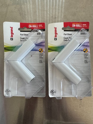 2 Legrand Wiremold On-Wall Wiring 90-Deg Flat Elbow Metal White BWH6 ...
