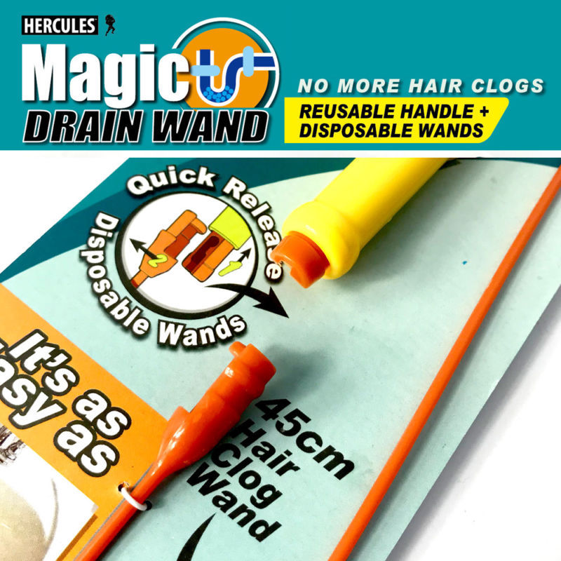 magic drain wand Drain Cleaning Hair Clog Tool Clean Wands Brush Set | eBay