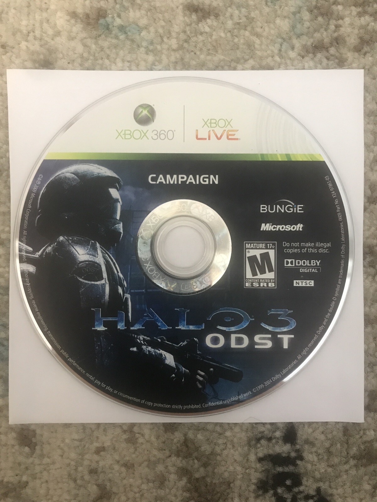 🔥 Halo 3: ODST Both Discs (Xbox 360, 2009) Mint Discs Only! Pristine ...