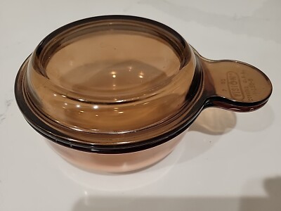 VTG Corning Vision Pyrex Amber Glass Grab It 18.6 Oz Storage Bowl & Lid V-150-B | eBay